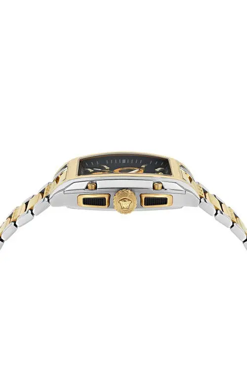 Versace Dominus Chronograph Tonneau Two-tone Bracelet Watch