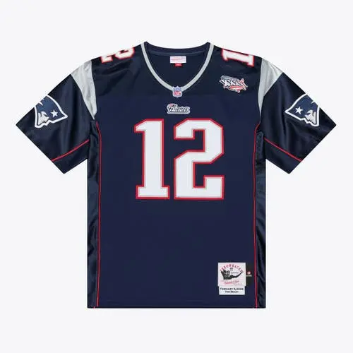 Mitchell & Ness Tom Brady New England Patriots Super Bowl Xxxvi Authentic Throwback Jersey - Navy