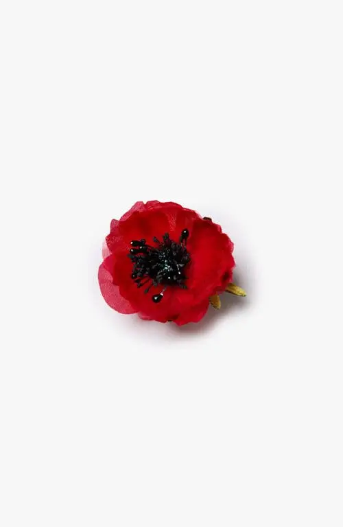HELENA SIMON The Poppy Floral Brooch - Red