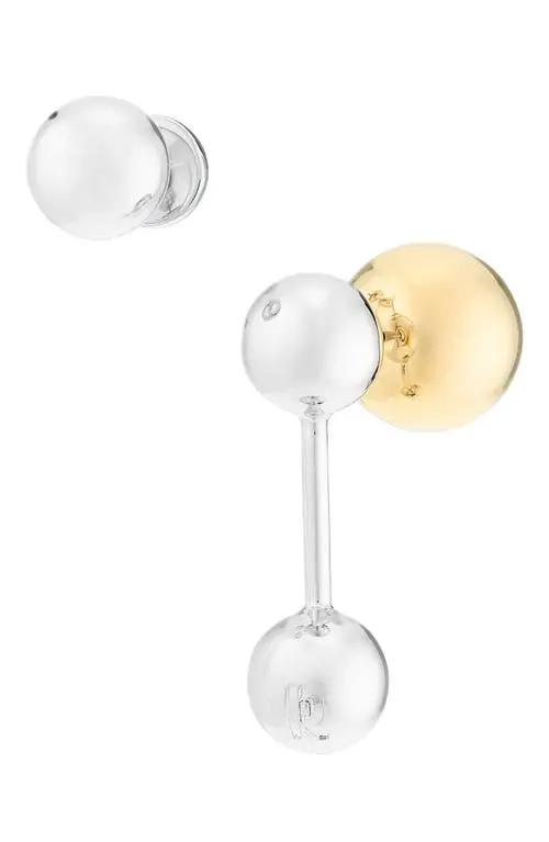 Rabanne Punk Mismatched Mixed Metal Orb Earrings - Silver/gold