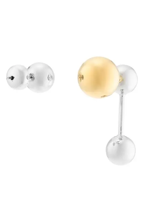 Rabanne Punk Mismatched Mixed Metal Orb Earrings