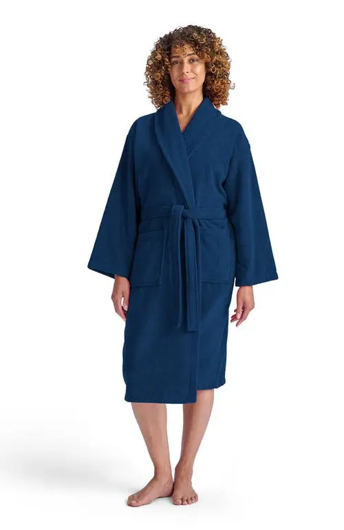 CHRISTY Supersoft Cosy Microvelour Soft Bath Robe - Navy