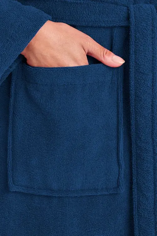 CHRISTY Supersoft Cosy Microvelour Soft Bath Robe - Navy