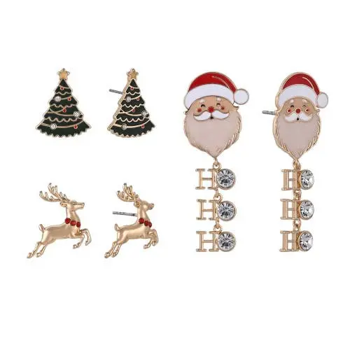 HALLMARK 3-pair Earring Setsanta