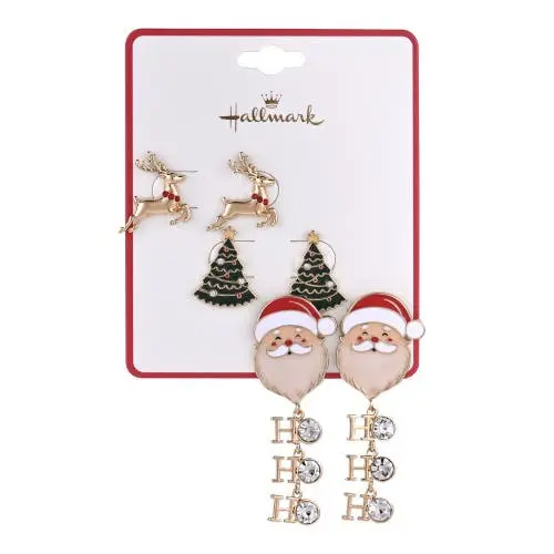 HALLMARK 3-pair Earring Setsanta