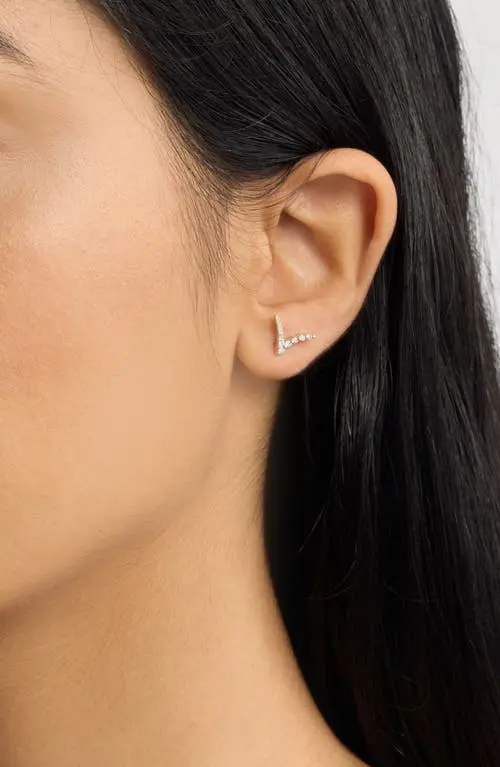 Meira T 14k Gold Diamond Chevron Stud Earrings