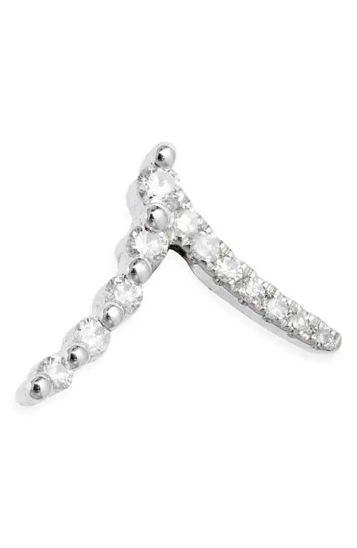 Meira T 14k Gold Diamond Chevron Stud Earrings