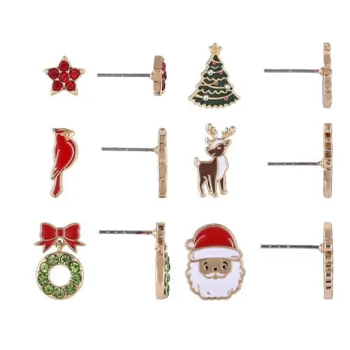 HALLMARK 6-pair Christmas Earring Setsanta