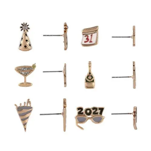 HALLMARK 6-pair New Year's Eve Earring Set