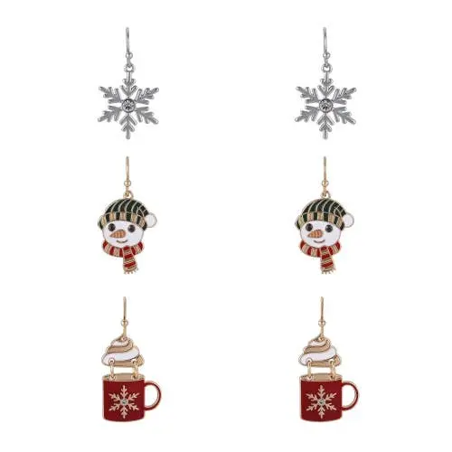 HALLMARK 3-pair Earring Sethot Cocoa