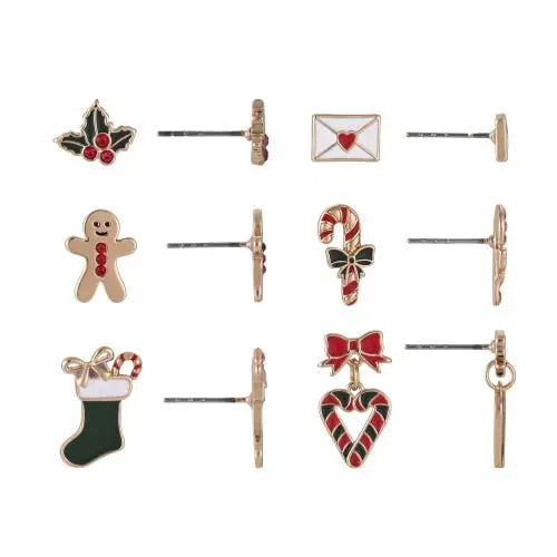 HALLMARK 6-pair Christmas Earring Setstocking