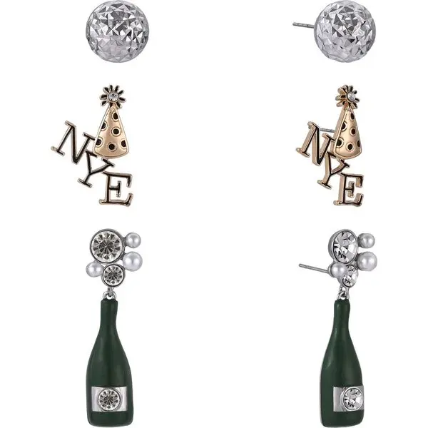 HALLMARK 3-pair Earring Setnew Year's Eve