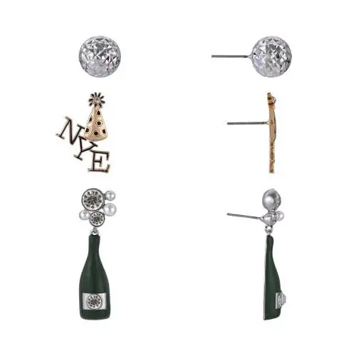 HALLMARK 3-pair Earring Setnew Year's Eve