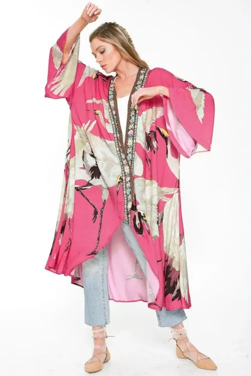 ARATTA Story Of The Crane Cover Up - Fuchsia