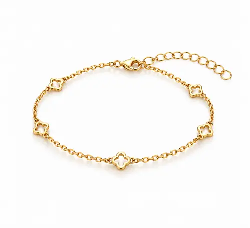 DONATELLO GIAN Sterling Silver -tone Clover Bracelet