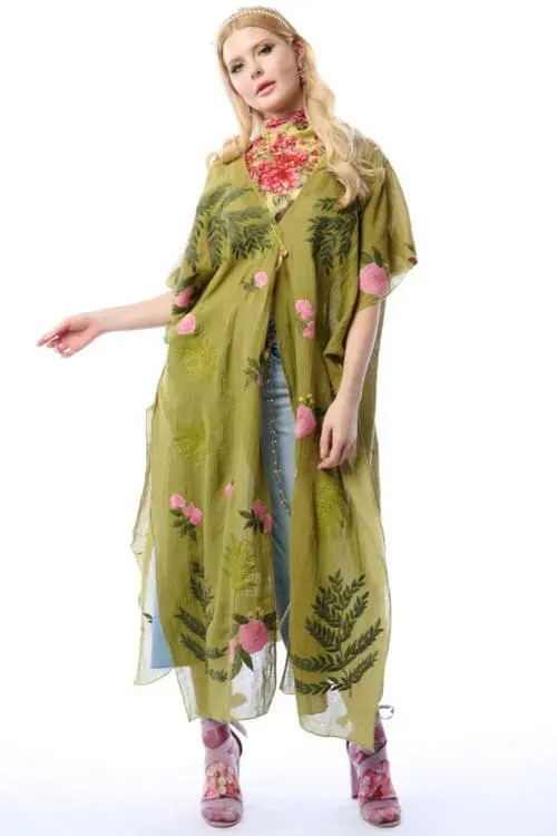 ARATTA Miss April Embroidered Cover Up - Olive