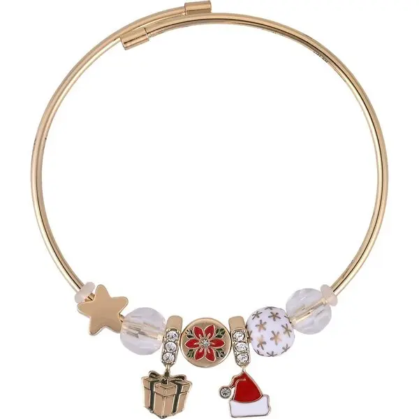 HALLMARK Christmas Charm Bangle Bracelet - Red