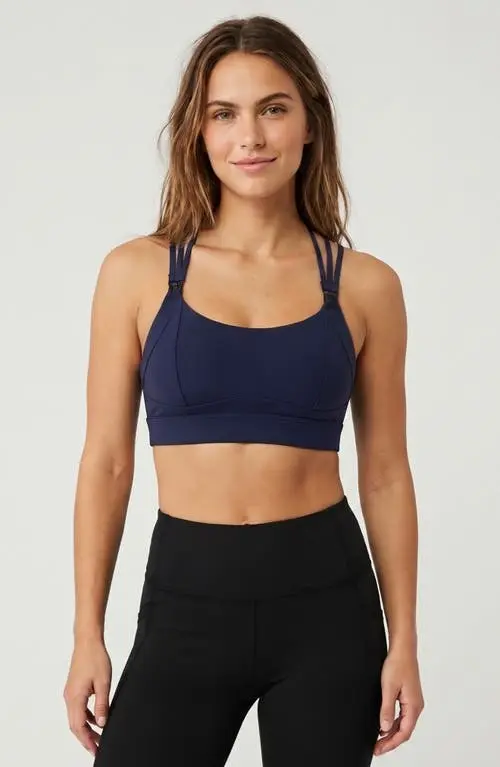 SWEAT & MILK Chloé 5 Built-in Cup Running Nursing And Pumping Sports Bra - Midnight