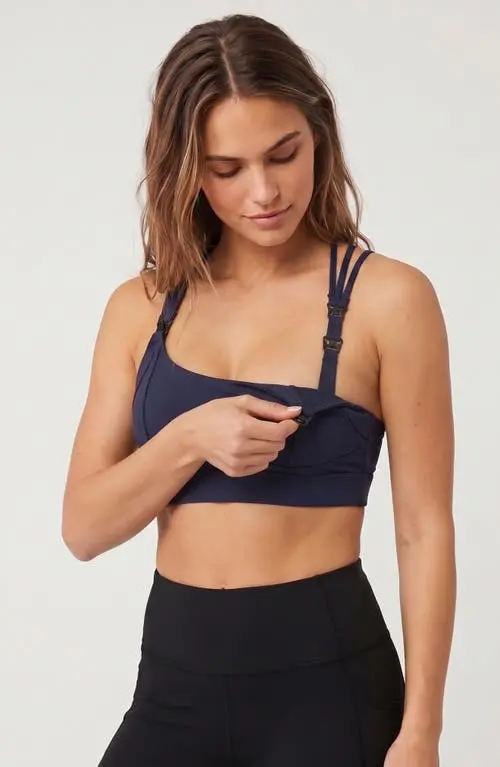 SWEAT & MILK Chloé 5 Built-in Cup Running Nursing And Pumping Sports Bra - Midnight