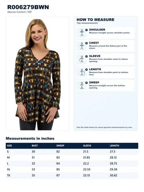 24SEVEN COMFORT APPAREL Essential Flared Long Sleeve Tunic Top