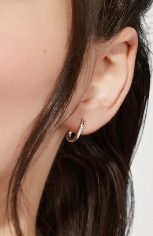 ANA LUISA Sterling Elongated Mini Hoopsrox Mini