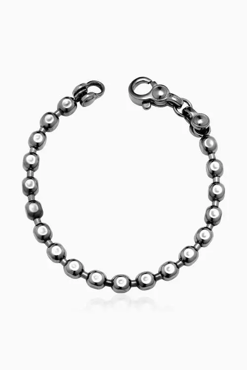 ORADINA Axis Bead Bold Bracelet In Sterling - Silver