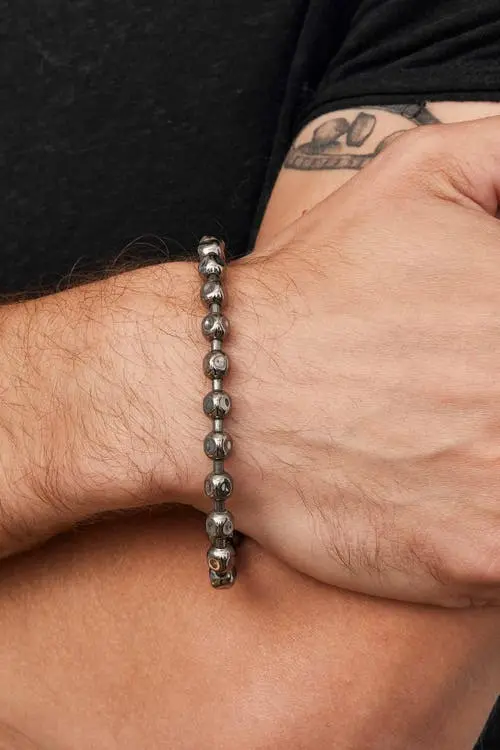 ORADINA Axis Bead Bold Bracelet In Sterling