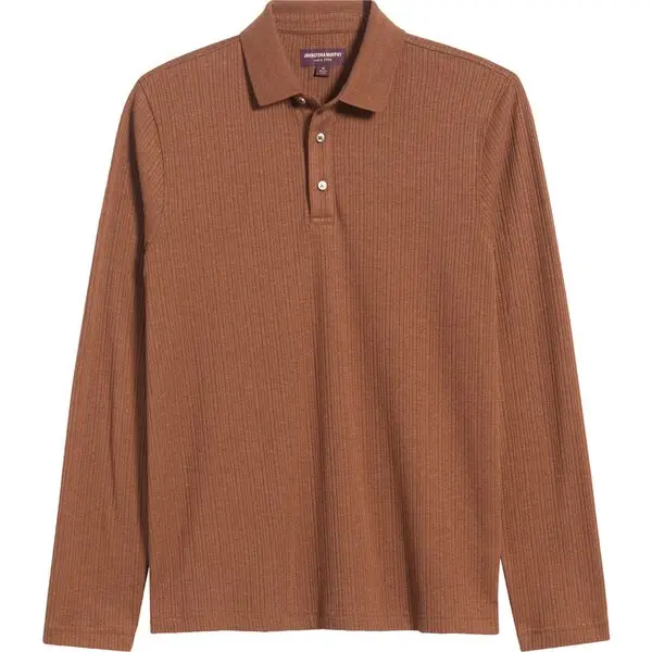 Johnston & Murphy Quincy Ribbed Long Sleeve Polo