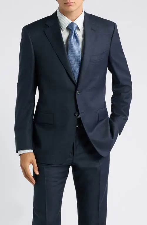 Canali Siena Regular Fit Plaid Wool Suit