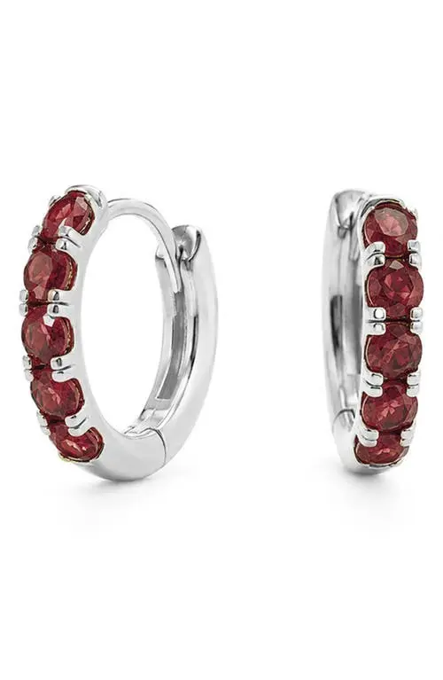 MARLYN SCHIFF Cubic Zirconia Huggie Hoop Earrings - Silver Mocha