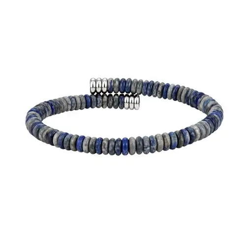 LINK UP Semi-precious Disc Beaded Flex Bracelet - Blue