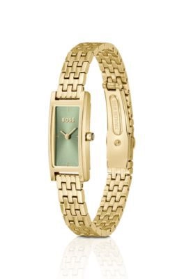 BOSS Lucy Allure Green-dial Watch With Multi-link Bracelet