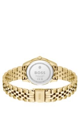 BOSS Graceful Green-dial Watch With Crystal-set Bezel