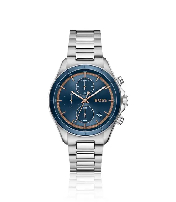 BOSS Letic Stainless-steel Watch With Blue Dial