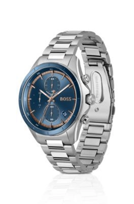BOSS Letic Stainless-steel Watch With Blue Dial