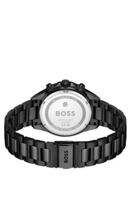BOSS Letic Black-plated Watch With Blue Dial