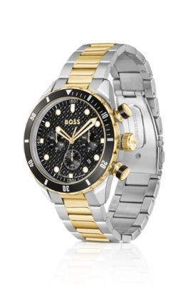 BOSS Chronomatix Two-tone Watch With Monogram-textured Dial