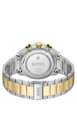 BOSS Chronomatix Two-tone Watch With Monogram-textured Dial