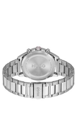 Hugo Drift Black-dial Watch In Stainless Steel