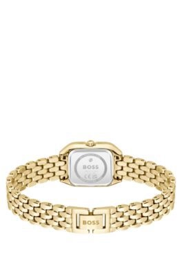 BOSS Mae Petite Gold-tone Watch With Crystal-set Bezel
