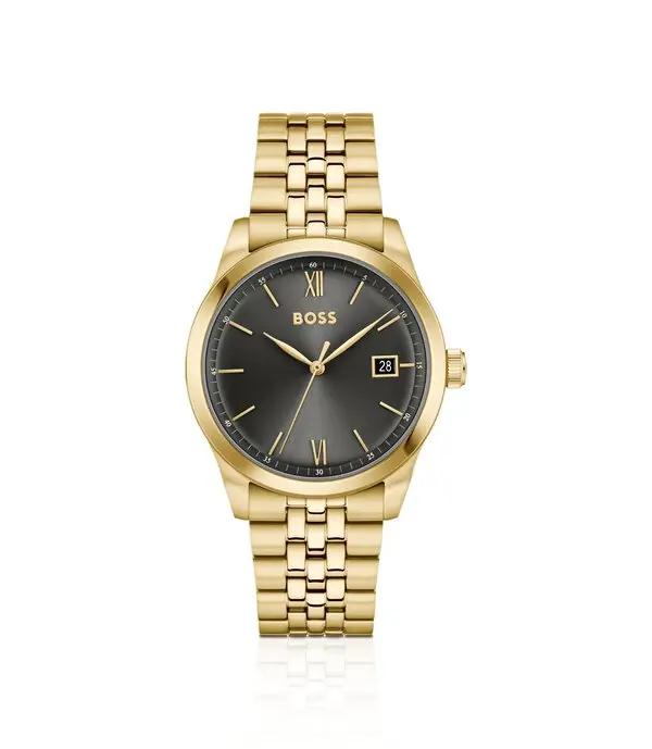 BOSS Langford Black-dial Watch With Five-link Bracelet