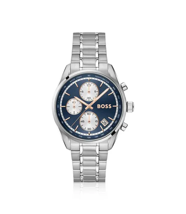 BOSS Grand Prix Stainless-steel Watch With Blue Dial