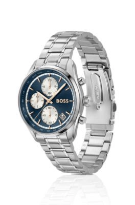 BOSS Grand Prix Stainless-steel Watch With Blue Dial