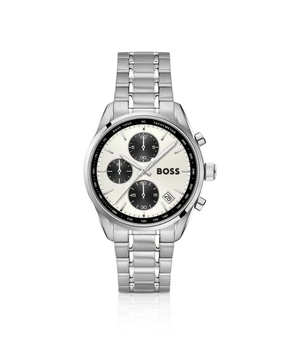 BOSS Grand Prix Stainless-steel Watch With Silver-white Dial