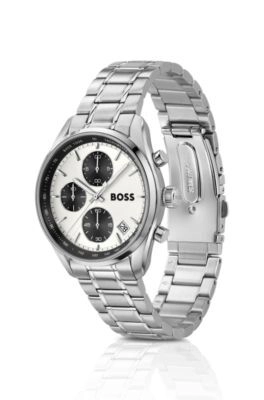 BOSS Grand Prix Stainless-steel Watch With Silver-white Dial