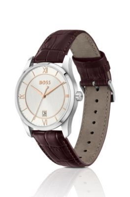 BOSS Principle Prestige Watch With Silver-white Textured Dial