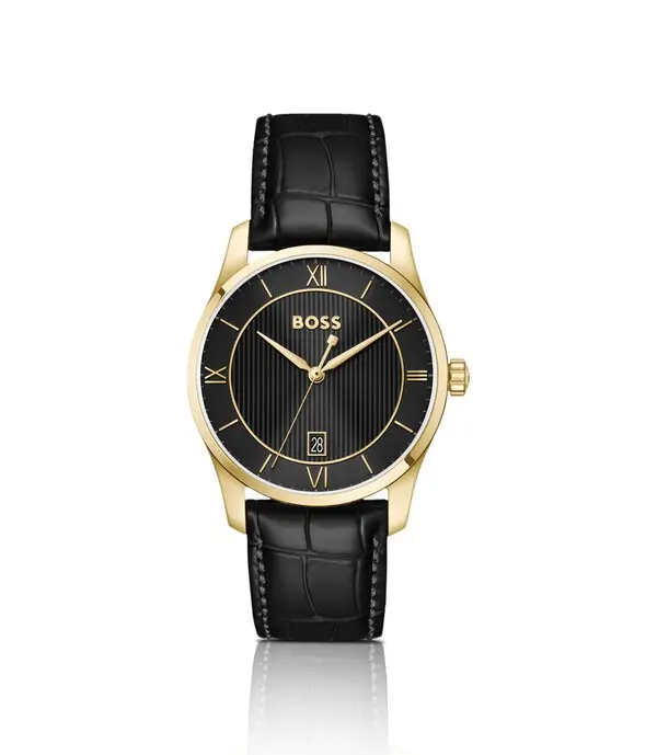BOSS Principle Prestige Watch With Black Textured Dial