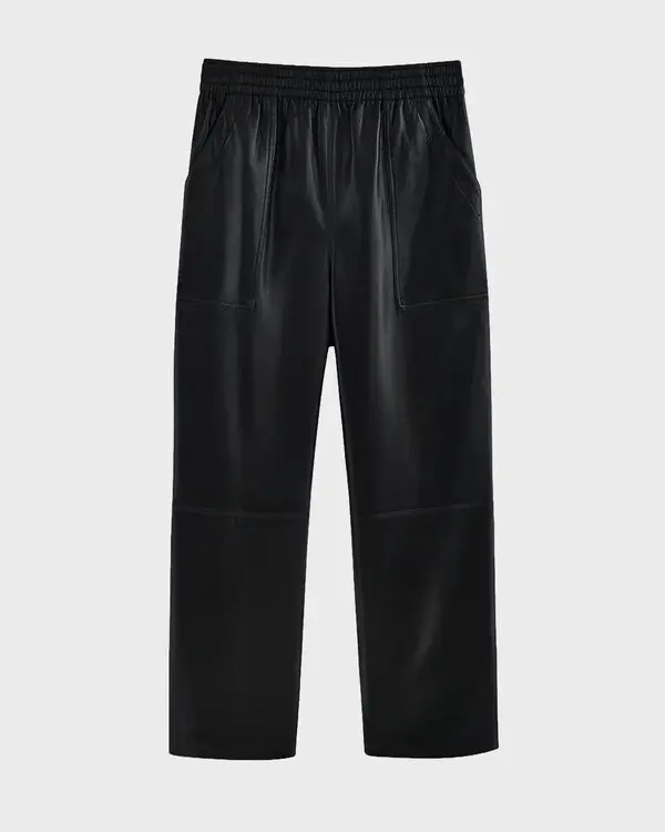 ANINE BING Pants Billy Recycled Leather - Black