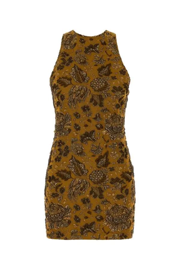Saint Laurent Embroidered Jersey Dress