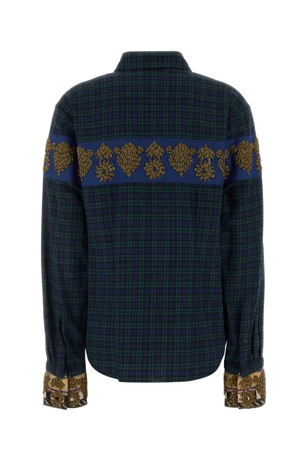 Dries Van Noten Embroidered Flannel Chloris Shirt